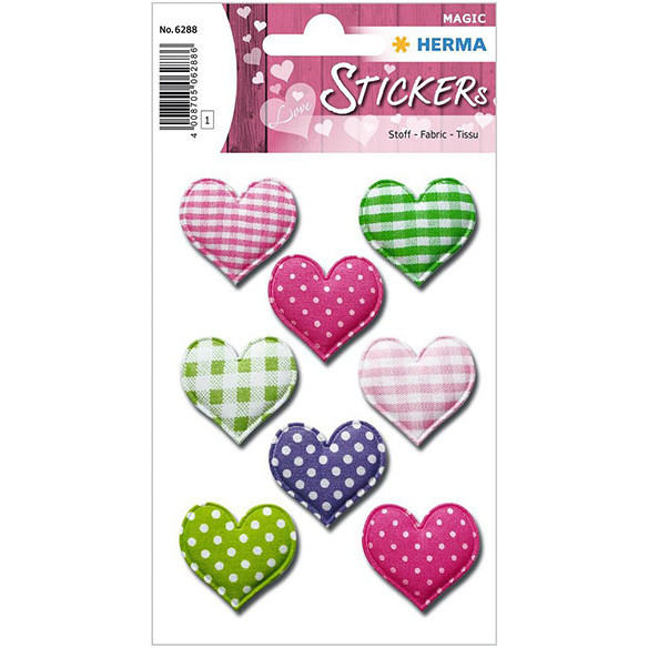 STICKER HERMA CUORI TESSUTO HE6288
